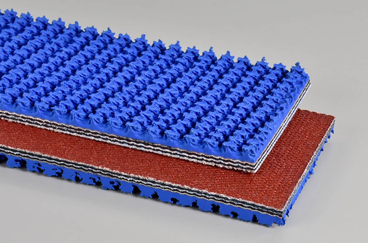 3 Ply 150 Blue Carbox Nitrile Roughtop x Bare — conveyor-belt.com